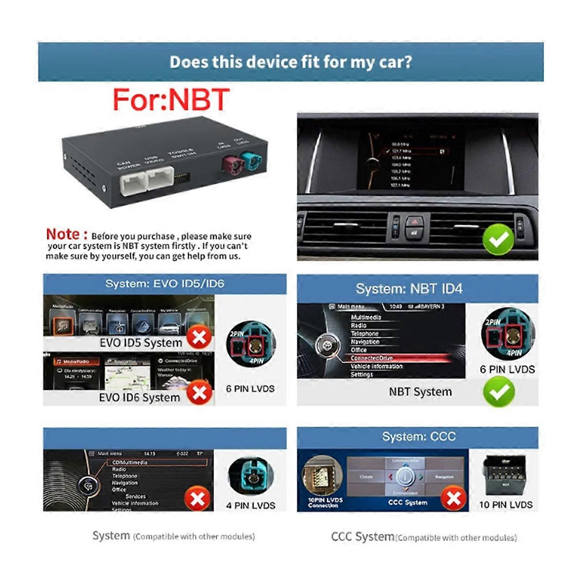 Car Wireless Carplay Android Auto Decoder for BMW NBT ID4 System ...