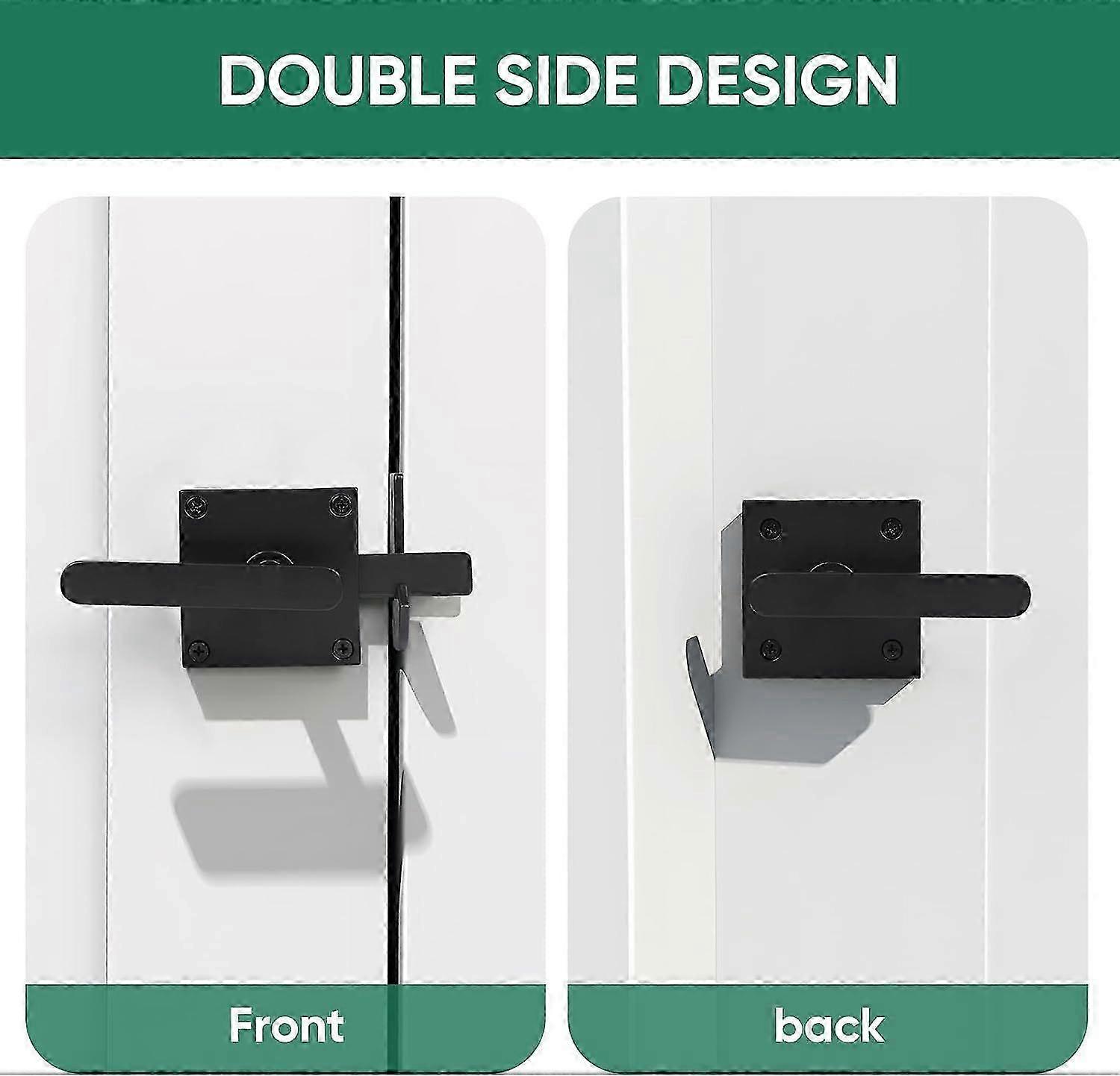 Double Side Gate Latch, Heavy Duty Swinging Door Latch Gate Hardware ...