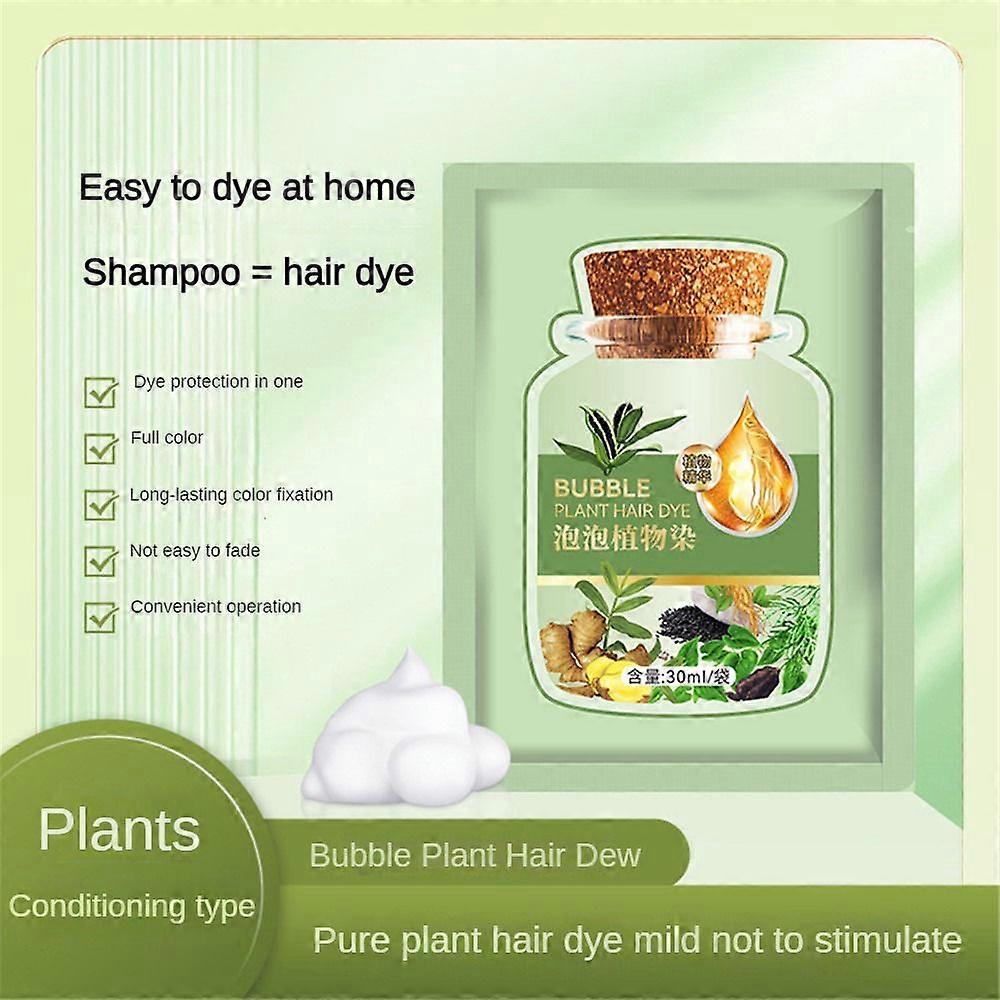 10pcs Bubble Hair Dye Shampoo Long Lasting Permanent Fast Covering Gray ...