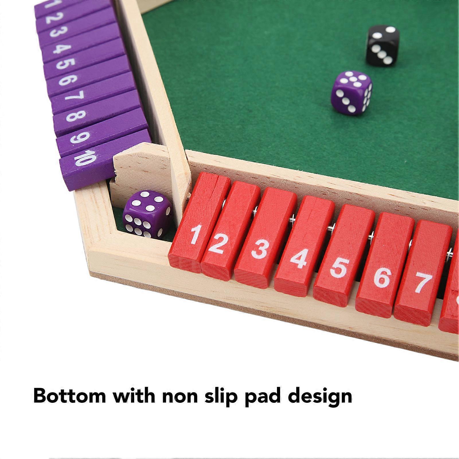 Shut The Box Dice Game 6 Player 6 Color Sided Wooden Tabletop Shut The ...