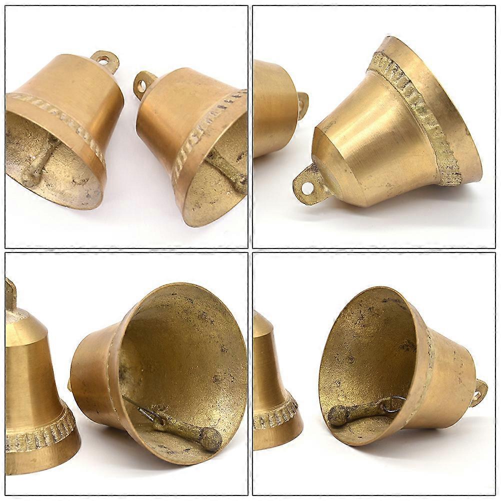 Copper Bell Vintage Cast Bell Pendants for Decoration 6Pcs Golden ...