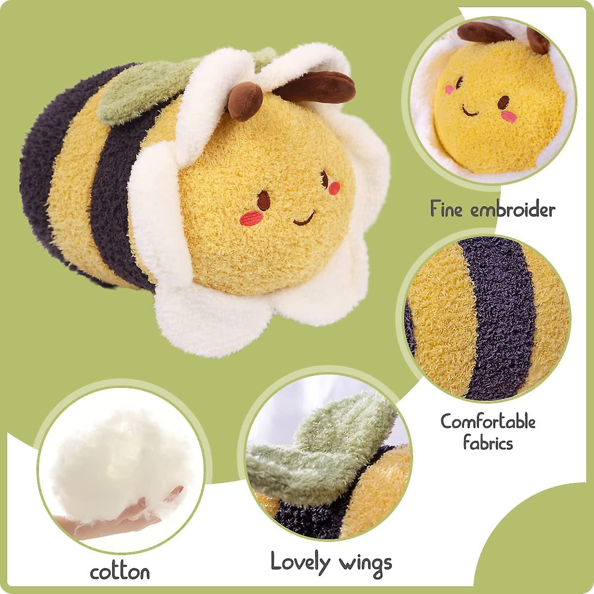 Heytea Bee Plush Toy Stuffed Animal,squishy Fuzzy Bumble Bee Plushie ...