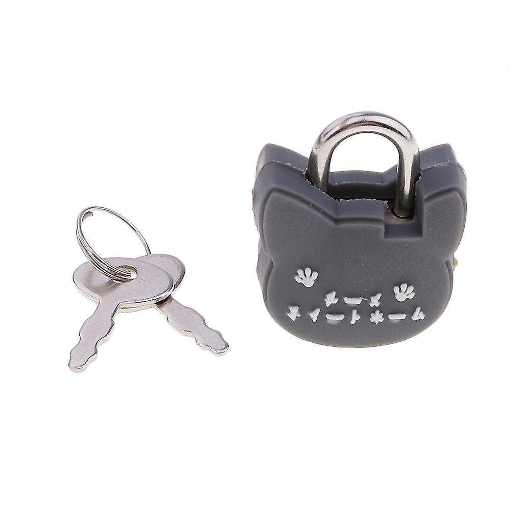 Kawaii Cartoon Doll Animal Mini Padlock Security Lock With Keys Grey ...