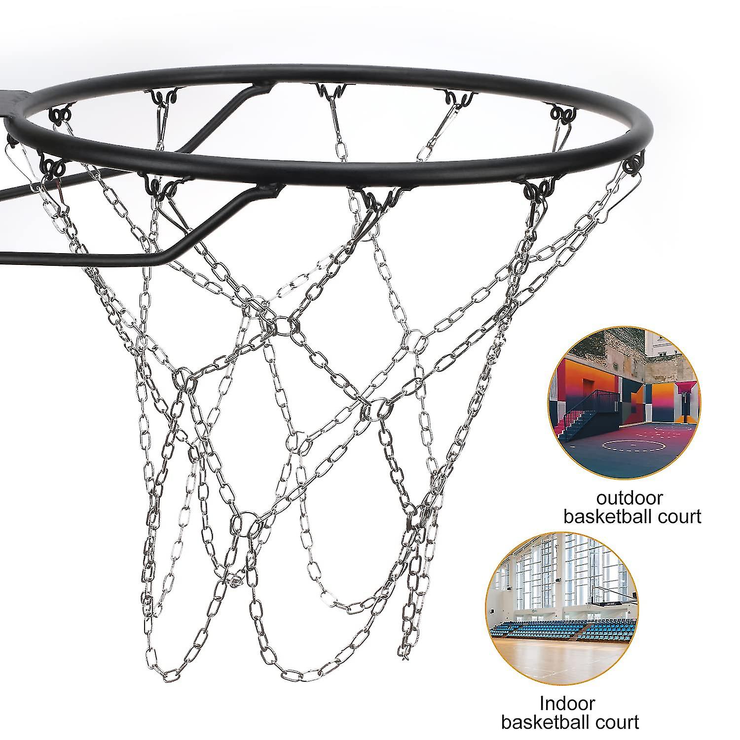 Metal Basketball Net Chain Iron Standard 12 Mesh Hooks Thick Iron Mesh ...
