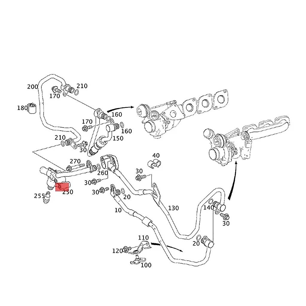Water Hose 1572000151 Car Coolant Water Pipe for SL63 AMG R231 M157 E63 ...