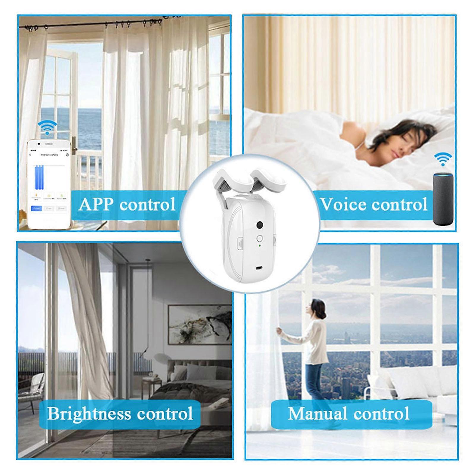 Smart Curtain Opener BT Remote Control Voice Control Automatic Curtain ...