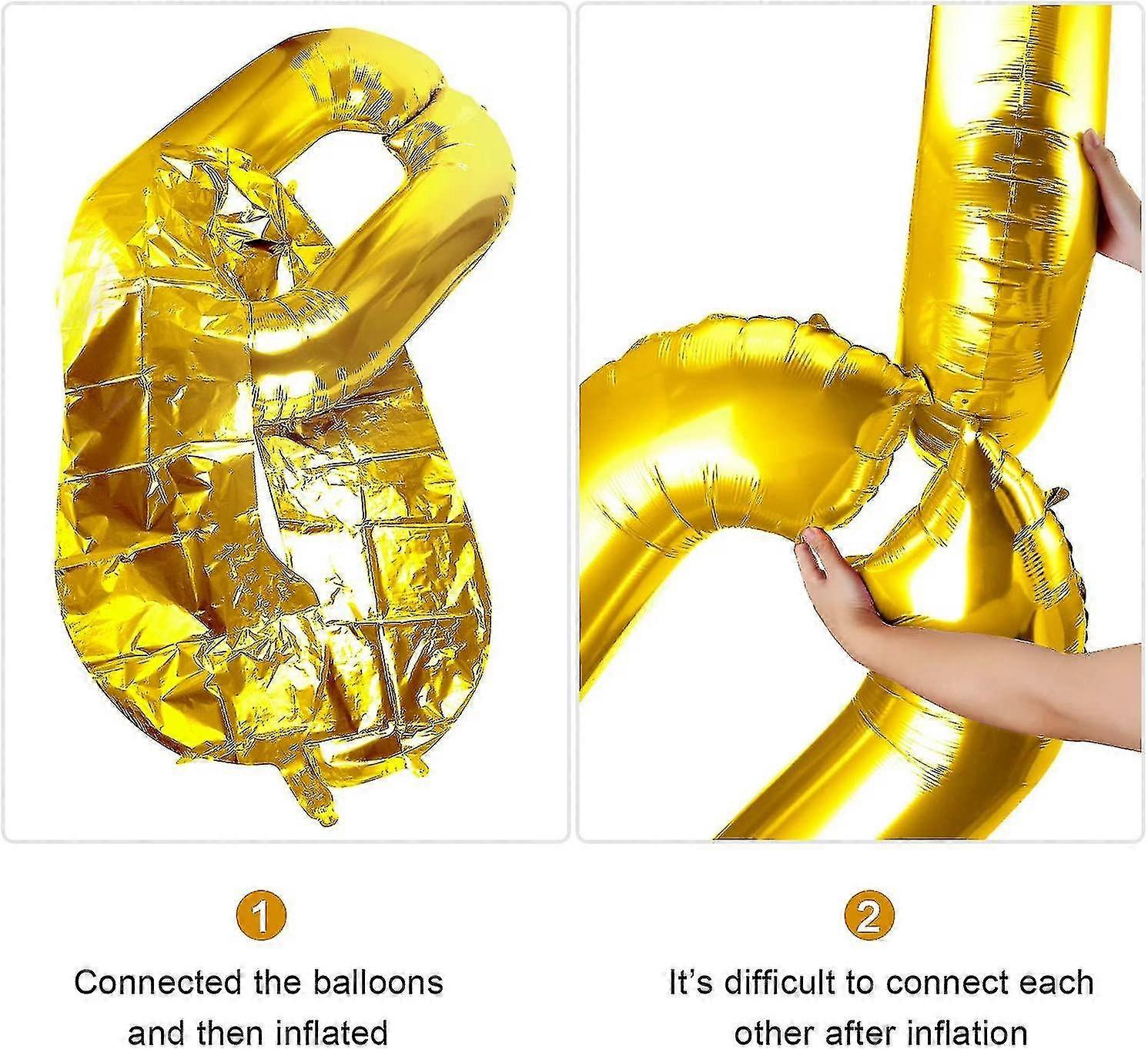 48 Pieces 16 Inches Foil Chain Balloons Jumbo Gold Chain Balloons Chain ...