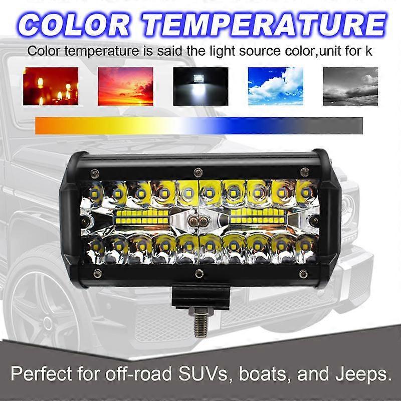 7 Inch 120W Combo off road Led Light Bars Spot Flood Beam for Work ...