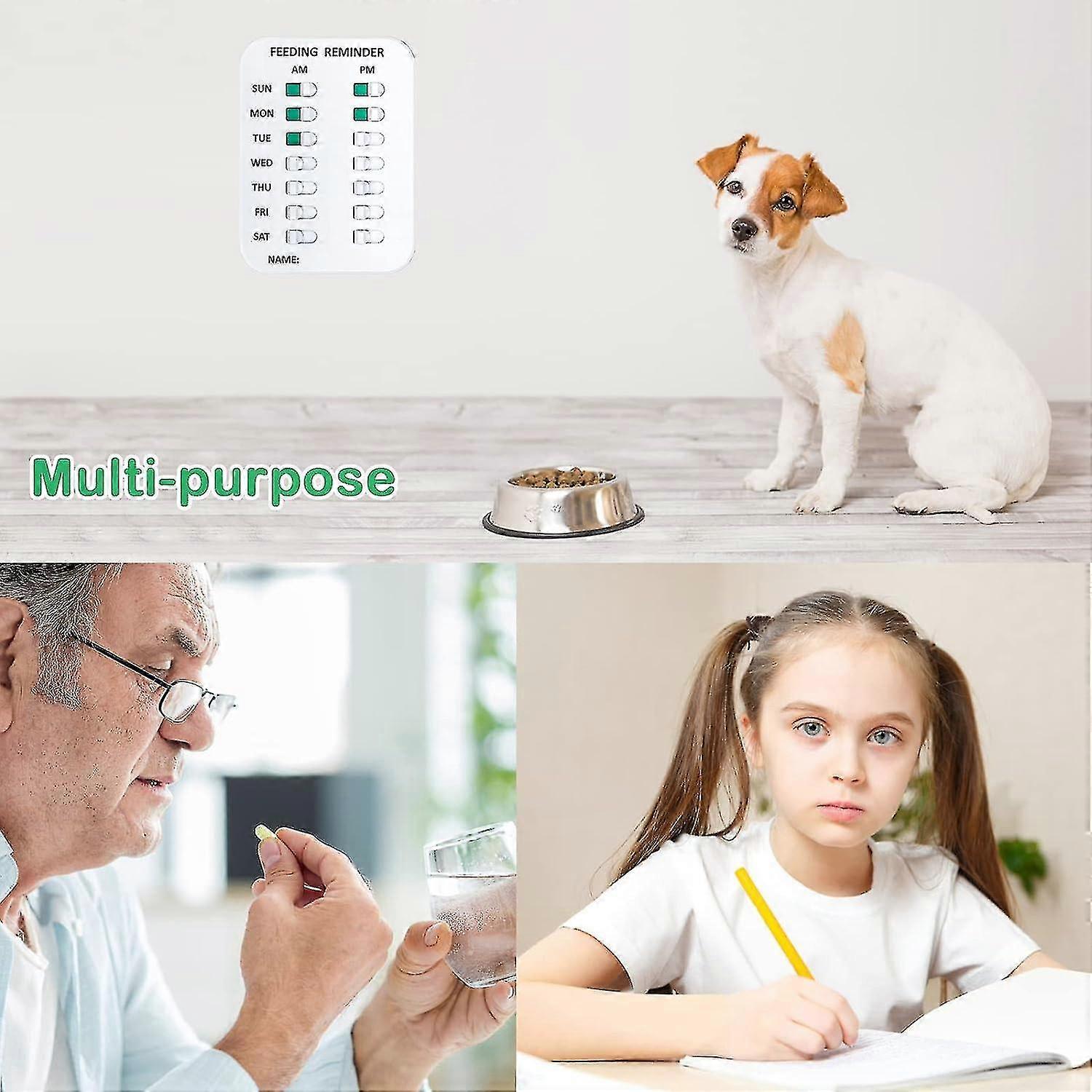 Dog Feeding Reminder, Magnetic Reminder Sticker Sign, Am/pm Daily ...