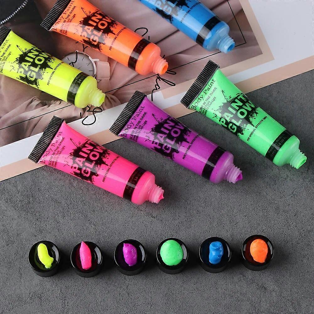 24pcs/set Neon Fluorescent Paint Face Body Painting 6 Colors Luminous ...