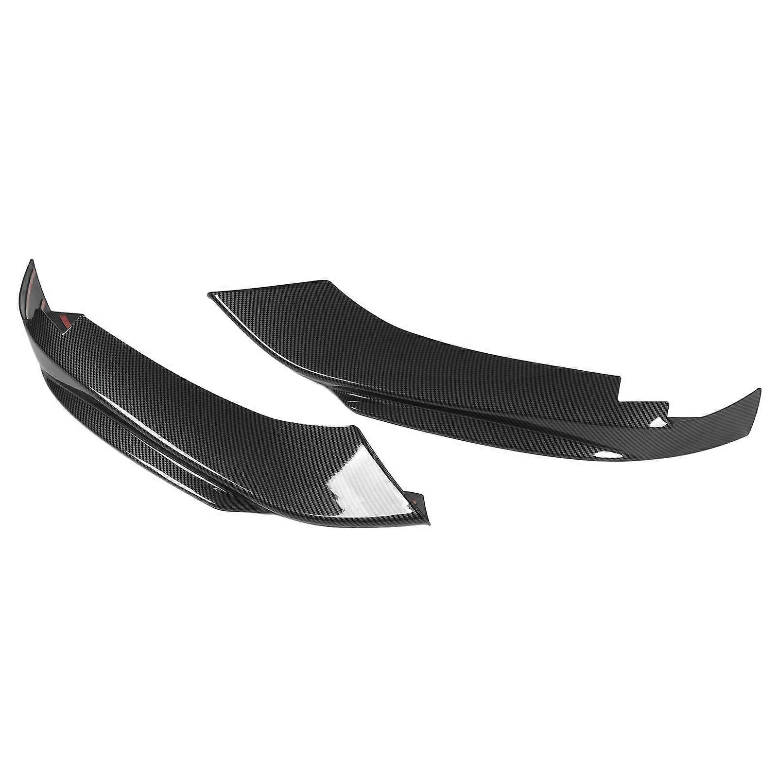1 Pair Front Bumper Lip Spoiler Carbon Fibre Style Replacement For 4 ...