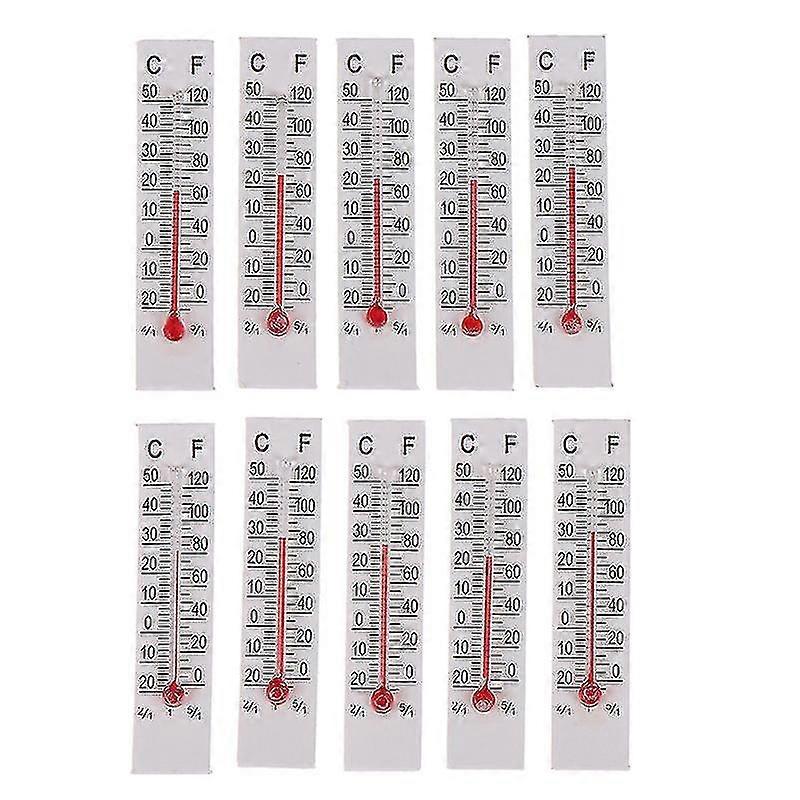 10 Pcs 5cmx1.1cm Miniature Paper Cardboard Thermometer Indoor -20-50 ...