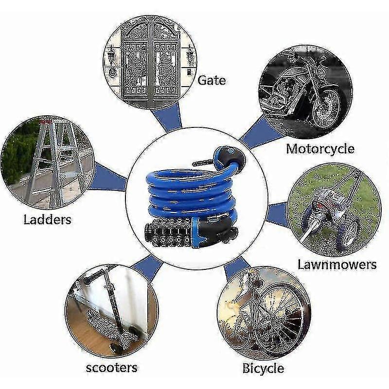 Bike Lock, Bike Lock Long 120cm X 12mm, Cable Lock For Bike Scooter ...