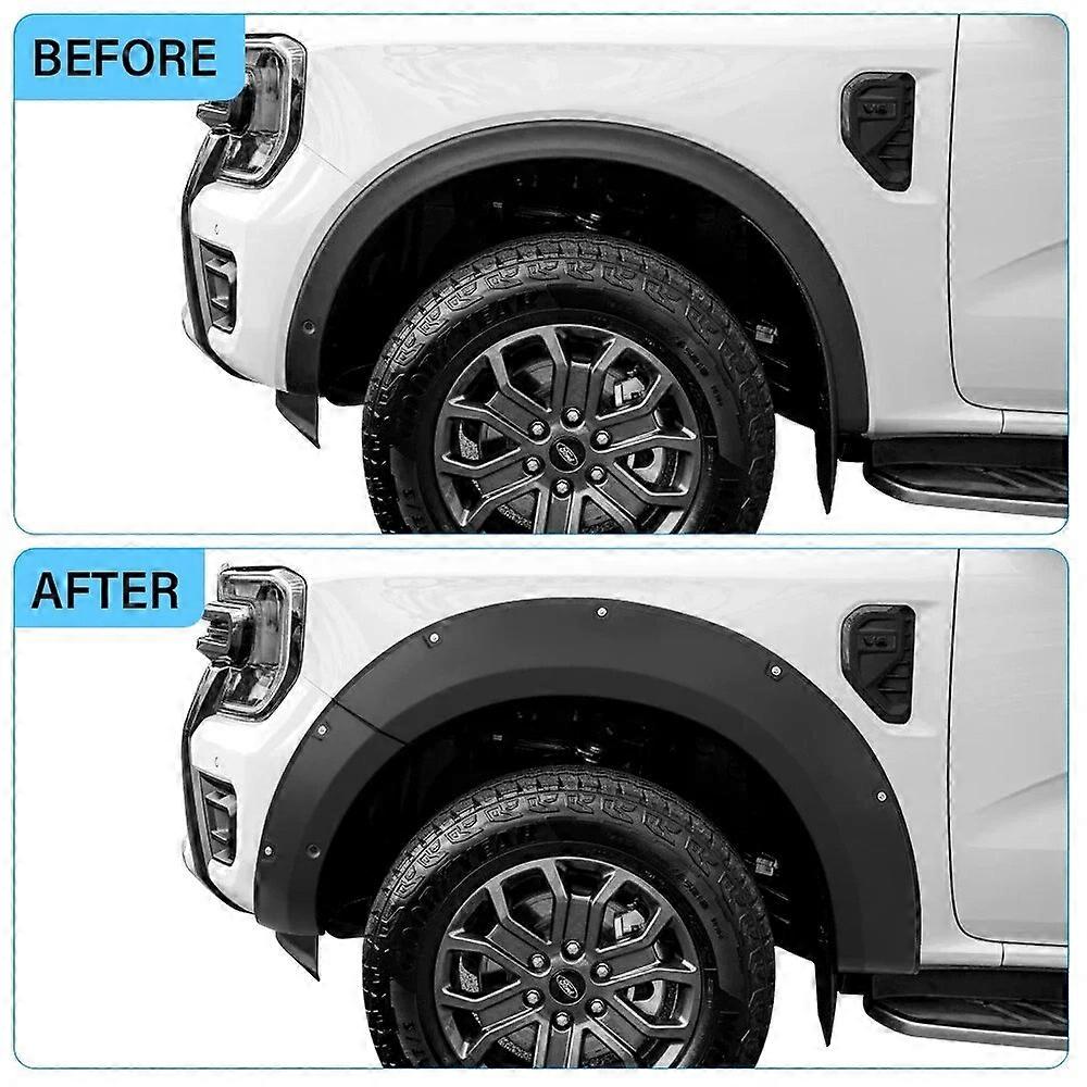 Large covered Fender Flares with black painted Wheel Arch Extension for ...