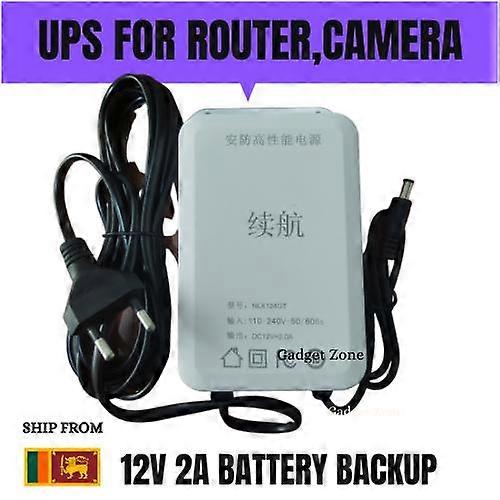 12V-2A Uninterruptible Power Supply for WiFi Router Modem Security Camera Mini UPS 4 hours ...