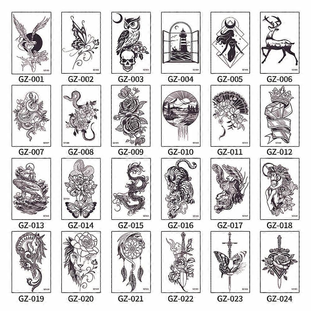 Herbal tattoo stickers new semi-permanent waterproof sweat plant long ...