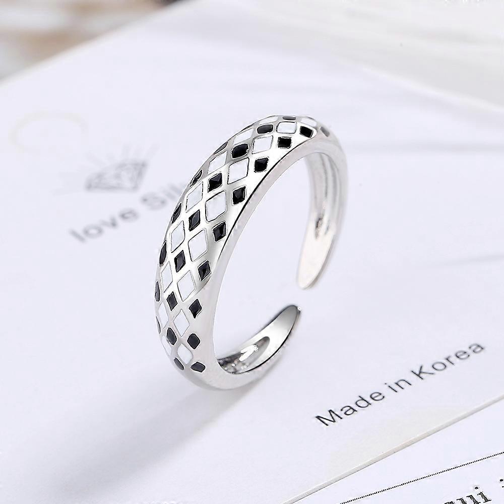 Black and White Checkerboard Ring Adjustable | Fruugo UK