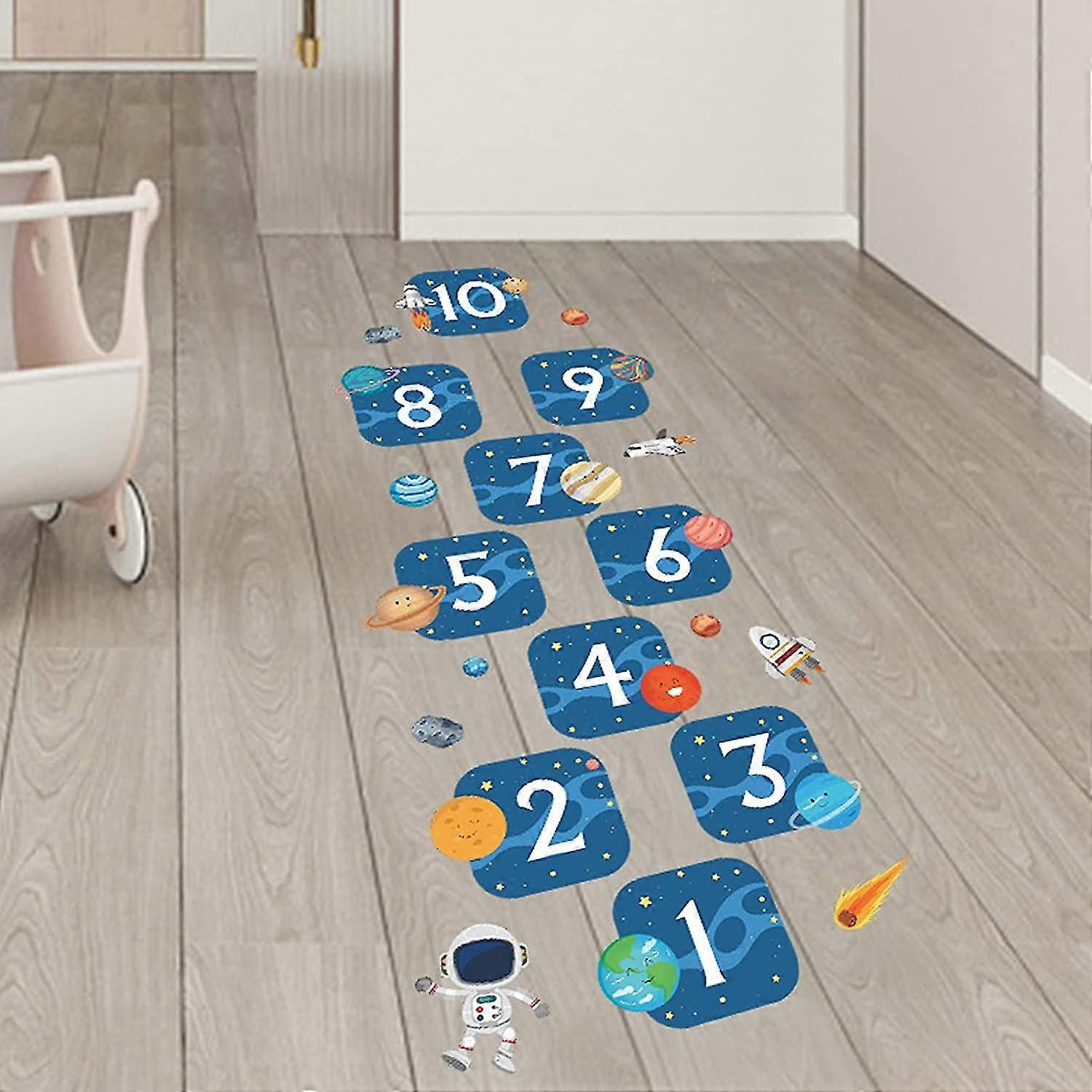 Digital Hopscotch Game Floor Stickers Creative Universe Number Puzzle Games Lattice Floor ...