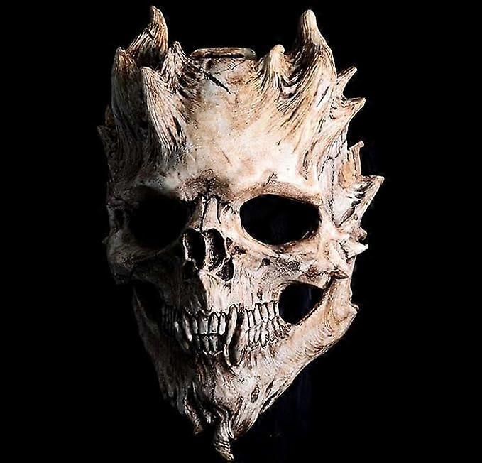 Skull Skeleton Mask Horror Demon Creepy Full Head Mask Latex Evil Mask ...