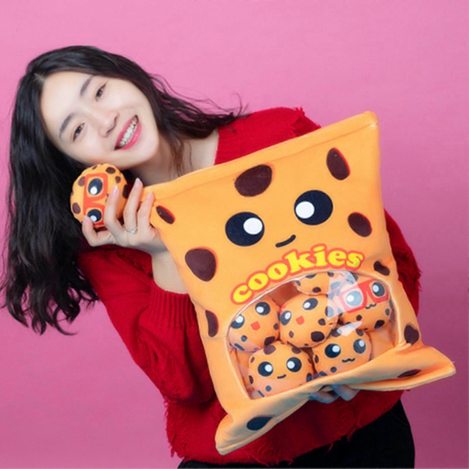 Cheesy Puff Plush Toy Cute Fluffy Pillow Stuffed Soft Snack Kawaii Kids ...