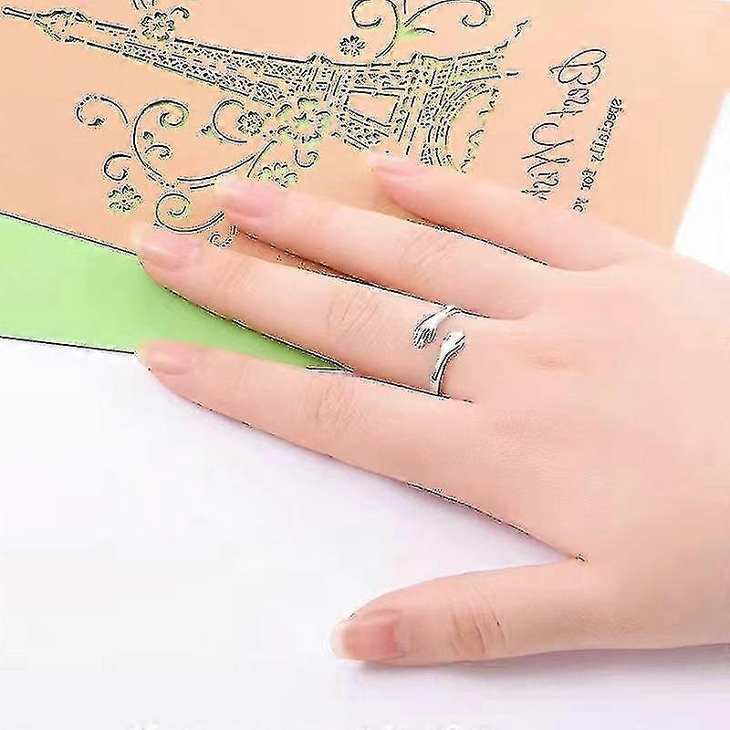 925 Sterling Silver Hug Rings For Couples Hand Hug Rings Hugging Hands ...