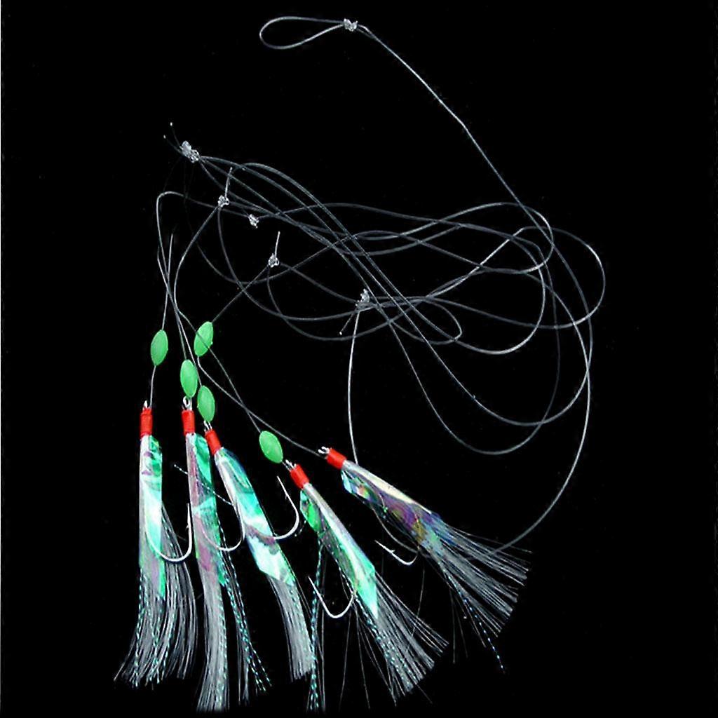 5 Hook Sea Fishing Rigs Fishing Lure Rig Mackerel/Bass/Pollock/boat ...
