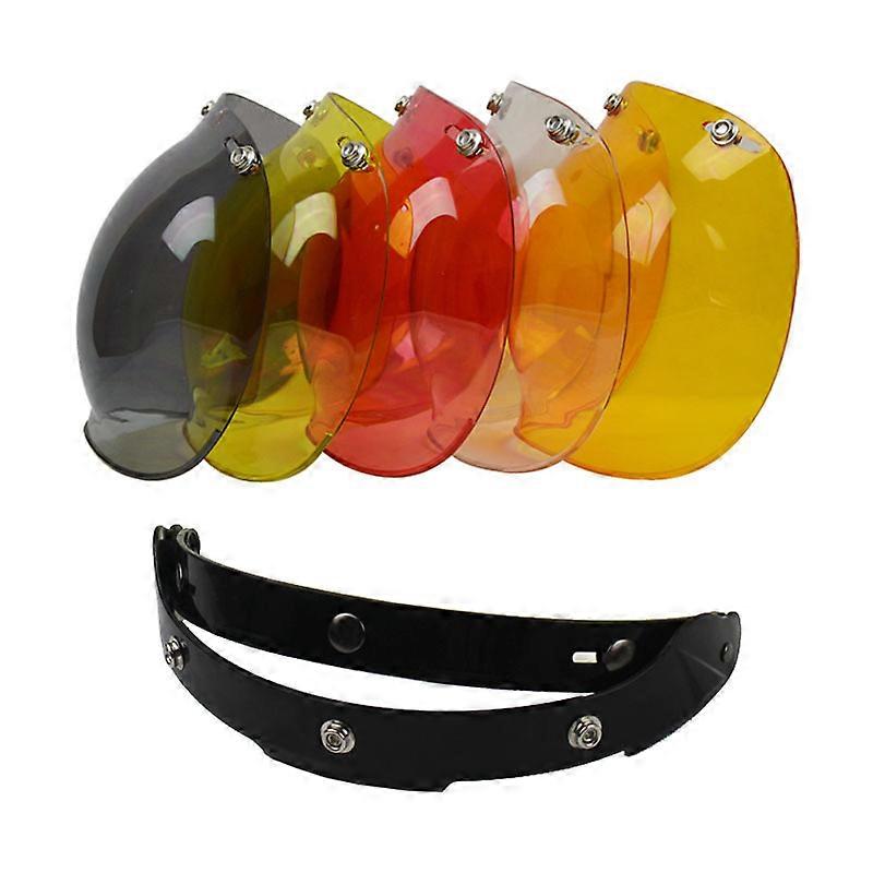 3-snap Retro Motorcycle Helmet Bubble Shield Lens Vintage Motorcycle ...