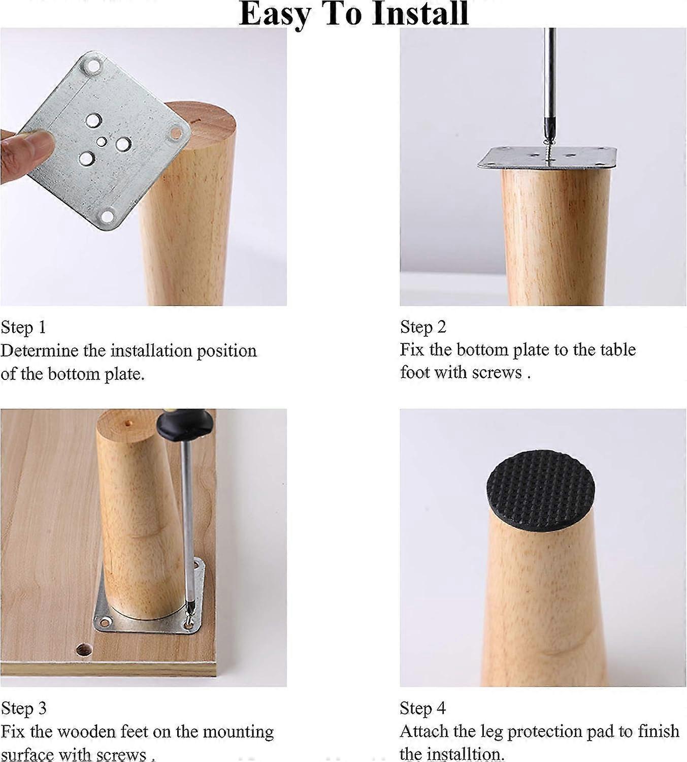 Drenky Set of 4 Wooden Furniture Legs 8cm Slanted Coffee Table Leg ...