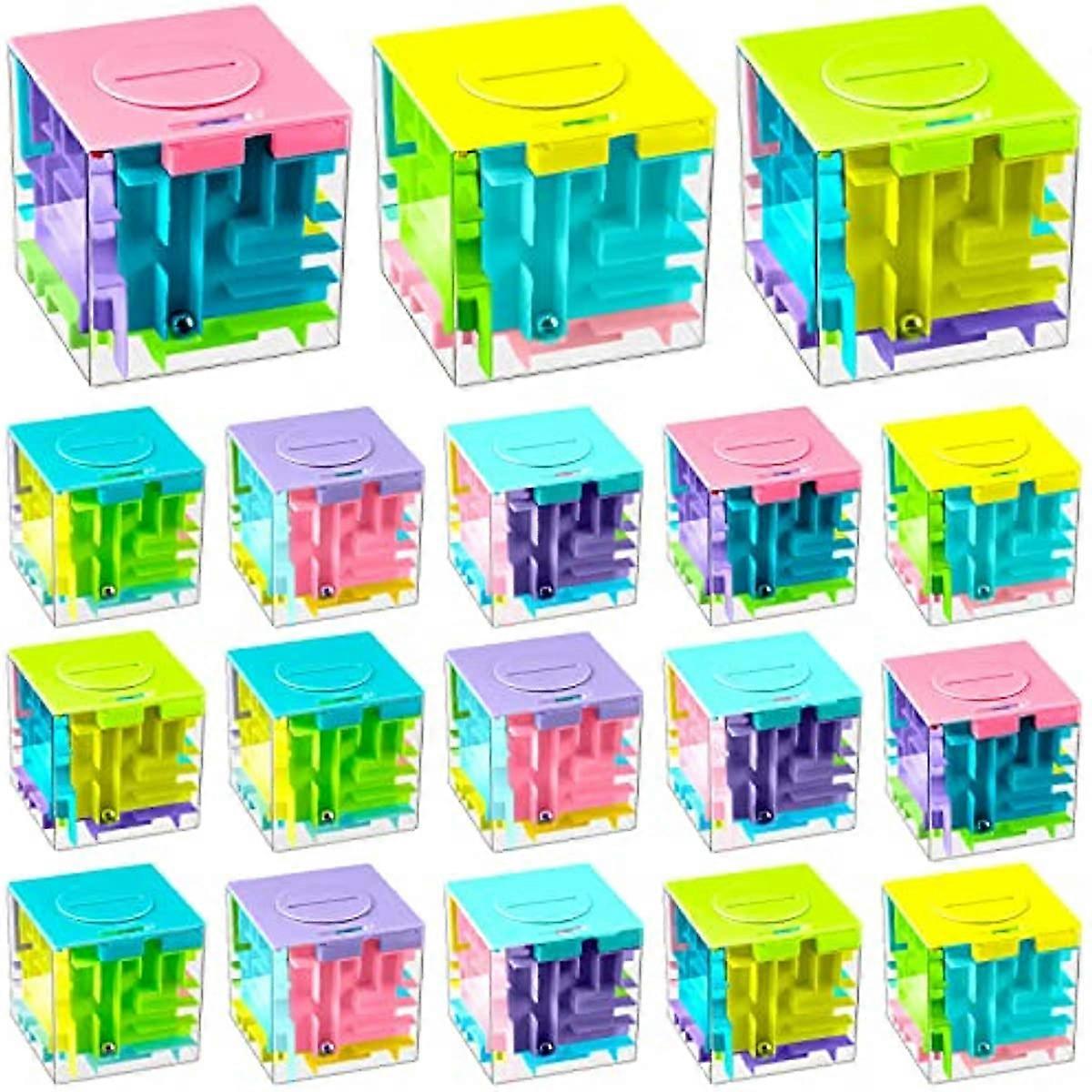 18 Pieces Money Maze Puzzle Box Puzzle Money Holder Box for Cash Maze ...