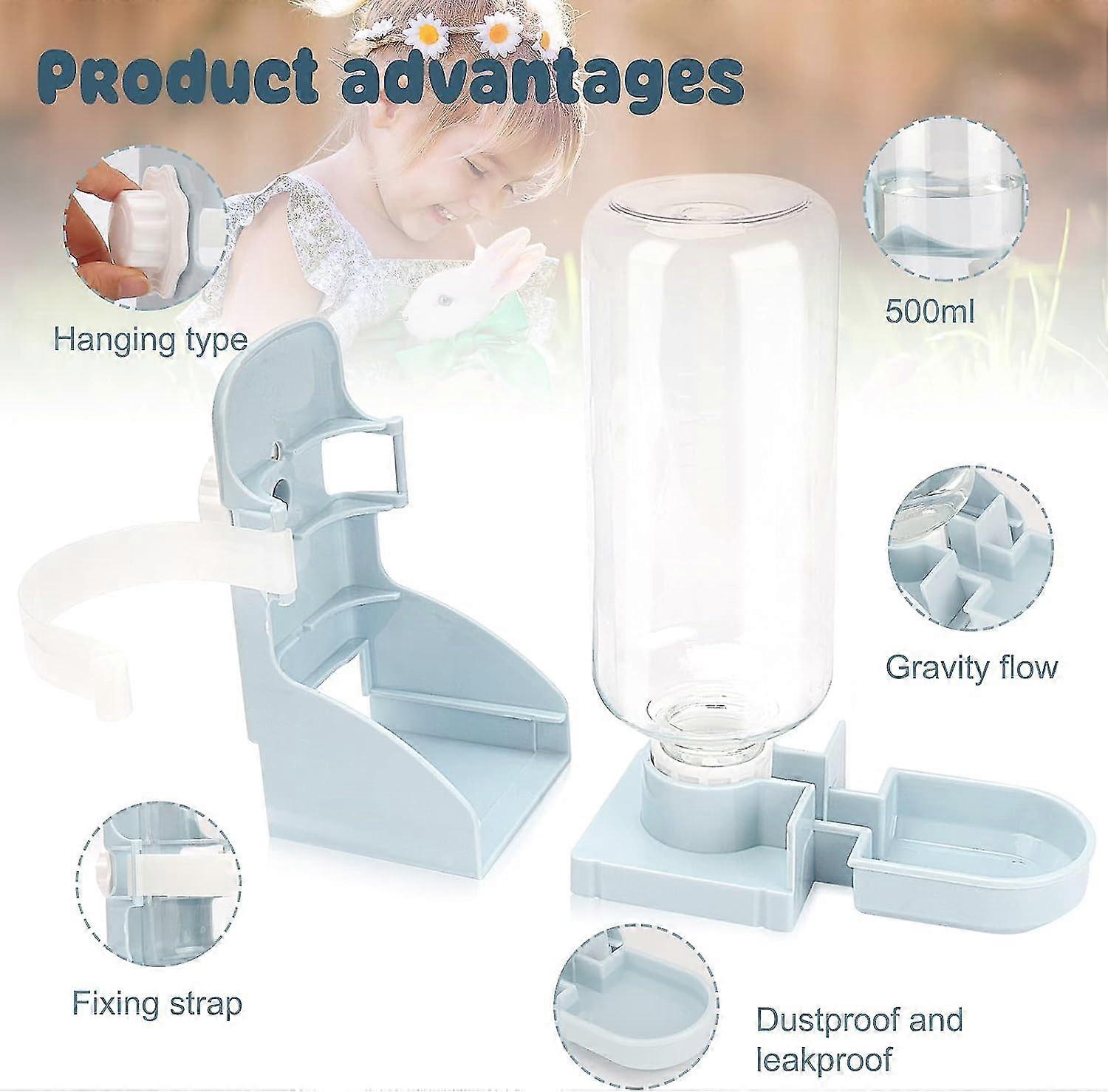 Water Bottle No Drip Hanging Fountain Automatic Dispenser Pet Cage ...