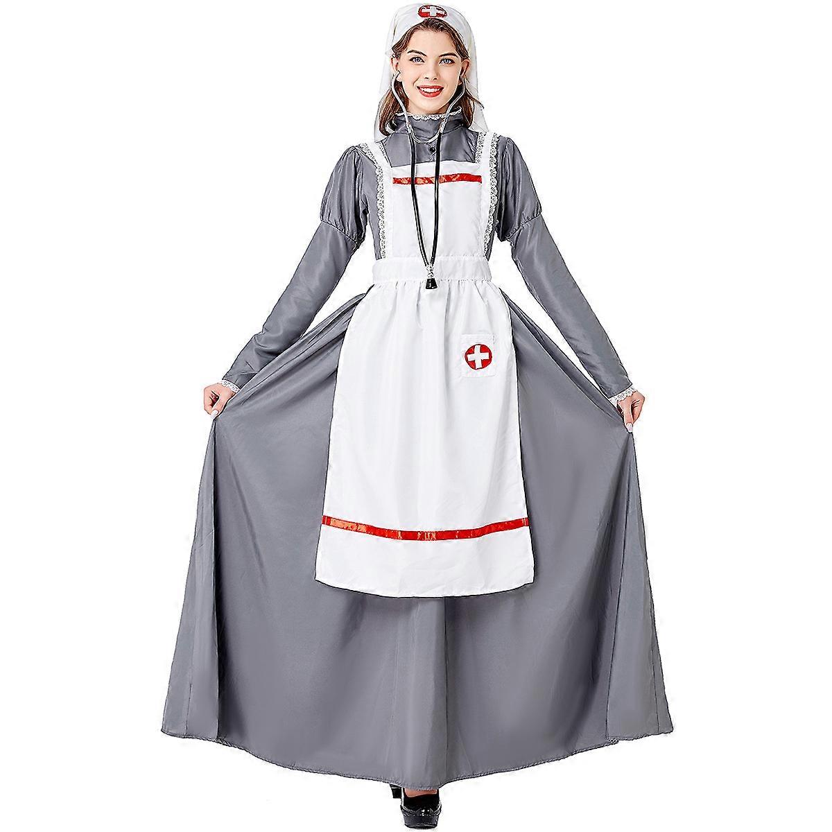 M-Xxl Medieval Medical Uniform Nurses Costume Cosplay Female Nurses ...