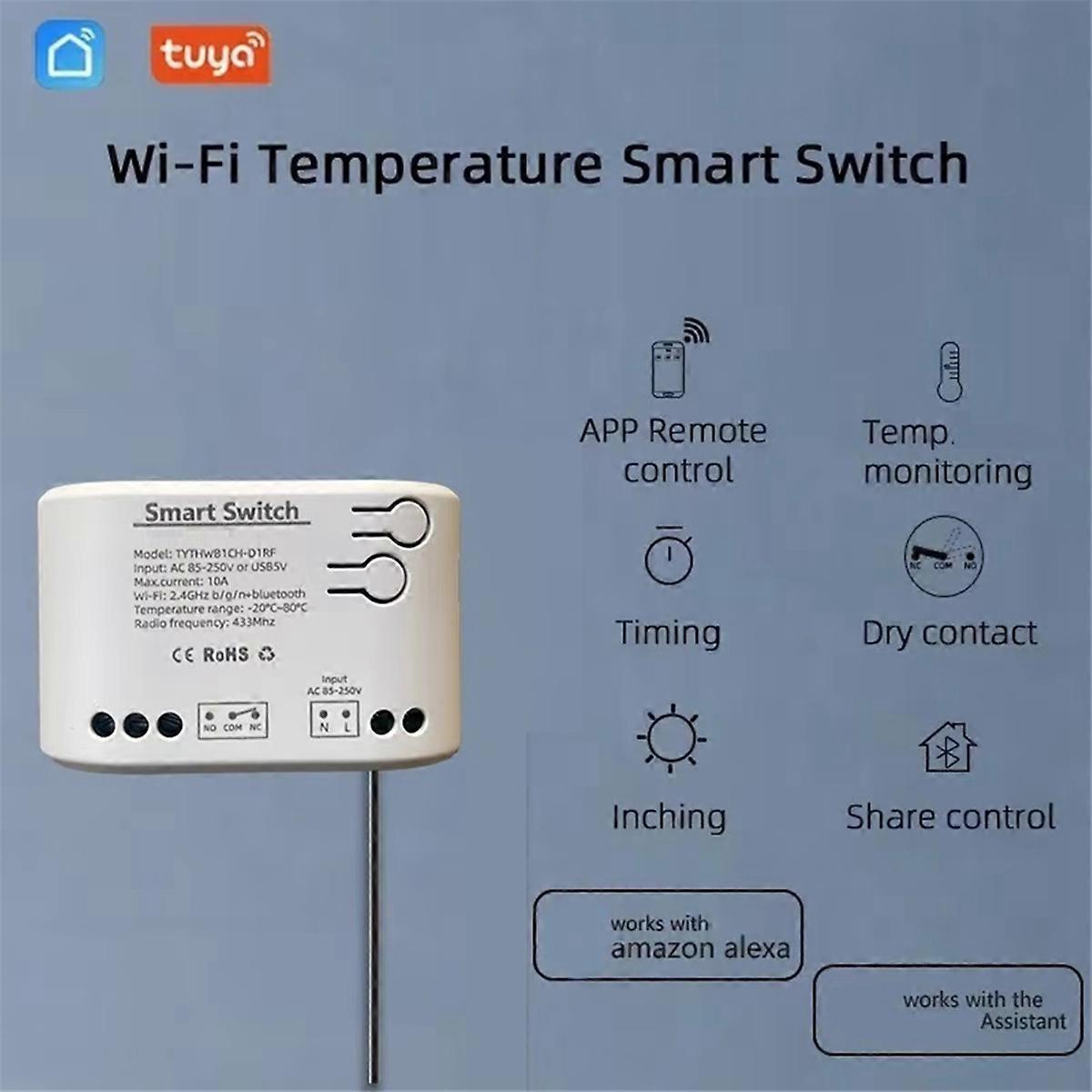 Tuya Smart Life WiFi Switch Relay Temperature Humidity Monitoring ...