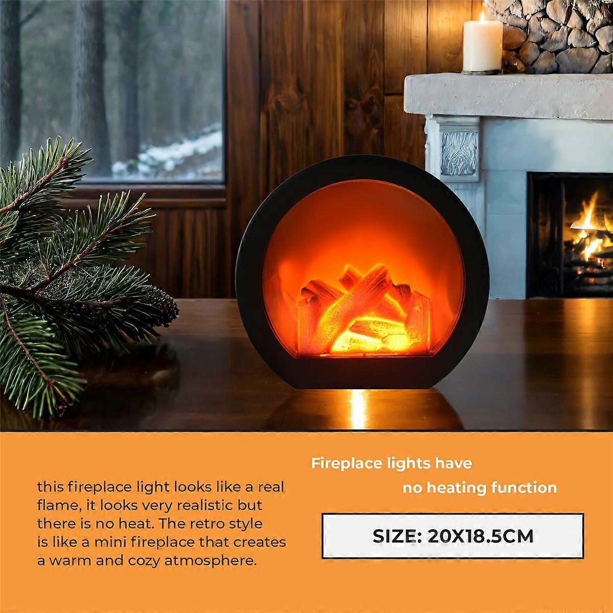 Flameless LED Fireplace Lantern Simulation LED Table Fireplace LED ...