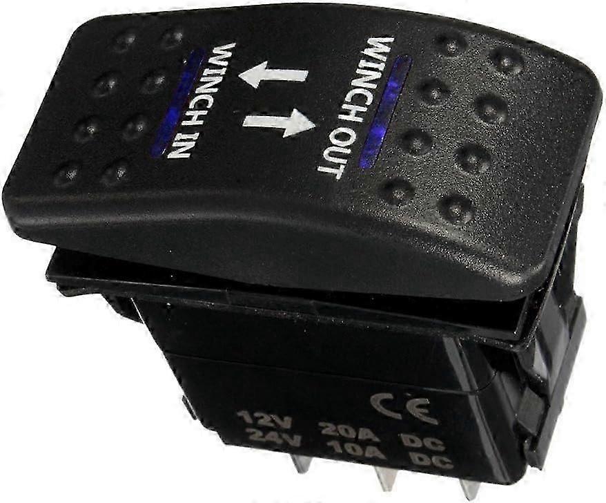 12V Blue LED 7-Pin Momentary Rocker Switch for Automotive, Marine Use ...