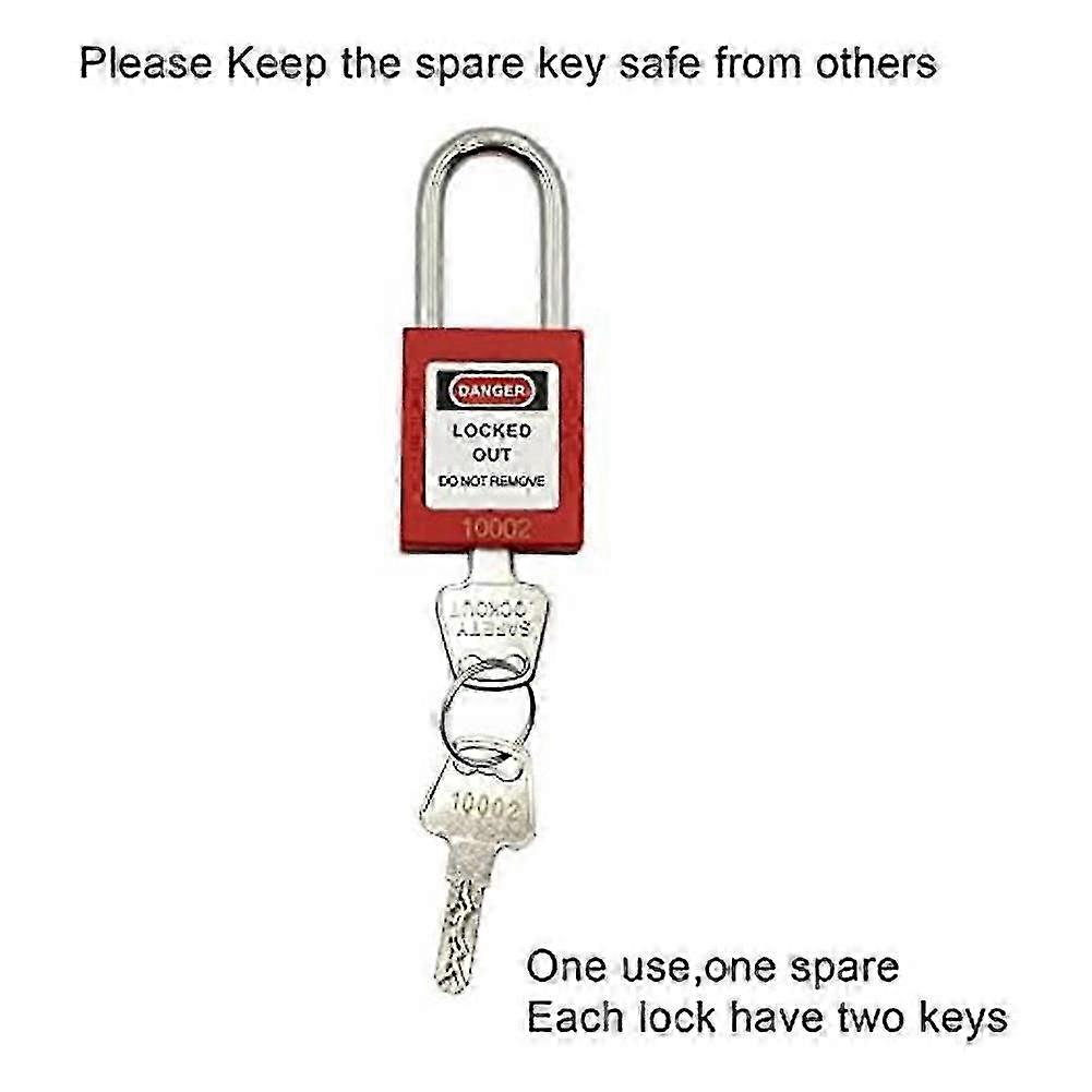 10 Red Lockout Tagout Locks with 10 Lock Out Tag Out Tags, Keyed ...