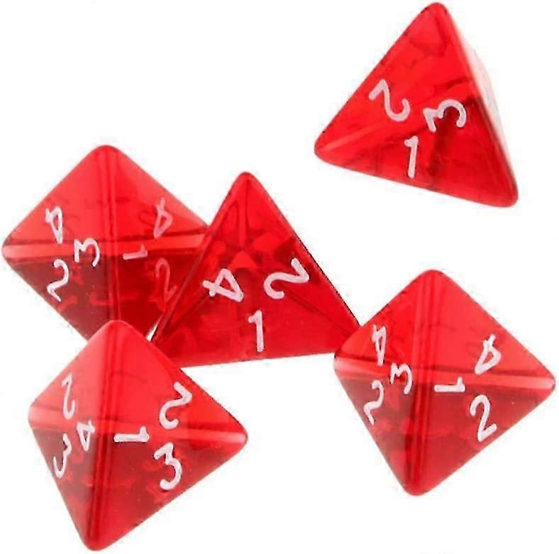 Red Acrylic Polyhedral Dice for Tabletop RPGs, 4-Sided D4 Dice Set, 65 ...
