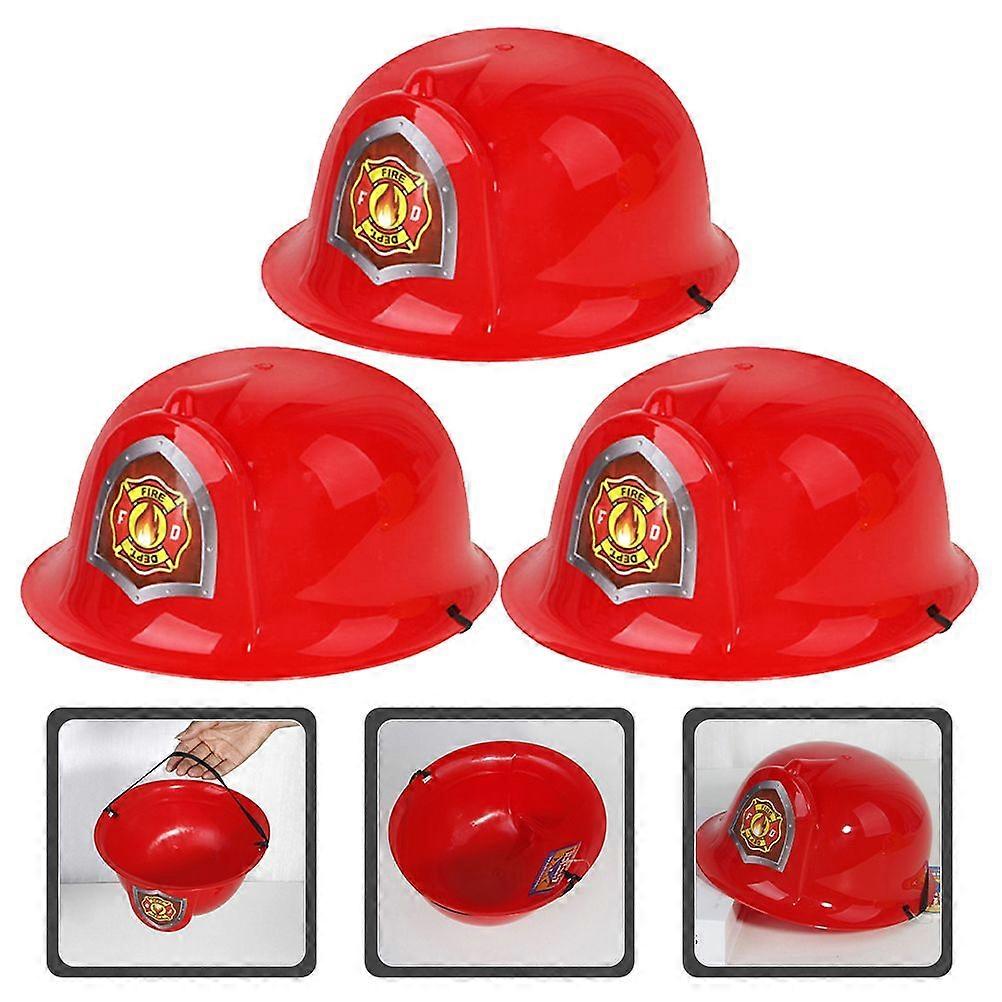 3Pcs Kids Firefighter Hat Fire Chief Helmet Fireman Costume Accessory ...