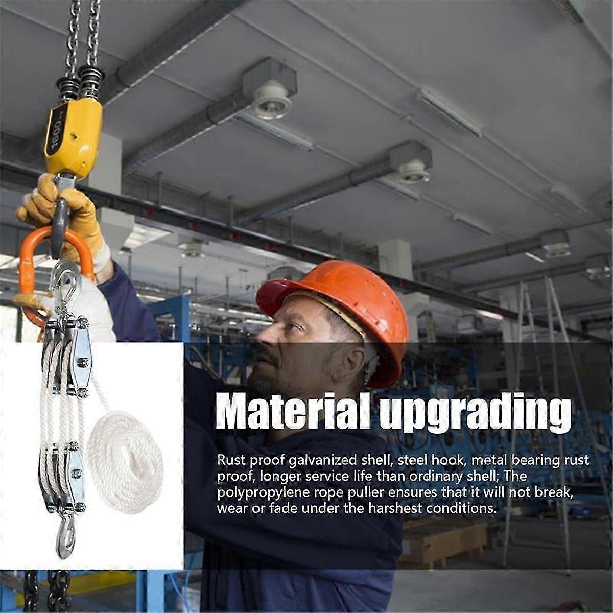 Block And Tackle Pulley System Rope Pulley Hoist Heavy Duty 15m | Fruugo UK