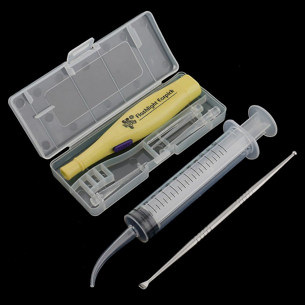 Tonsil & Ear Stone Remover Set w/ LED Light+Irrigation Syringe+Premium ...