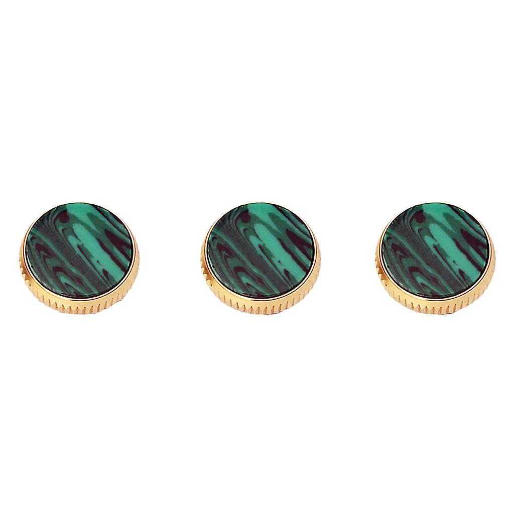 4xSet of 3 Pieces Gold Plated Malachite Finger Buttons for Trumpet ...