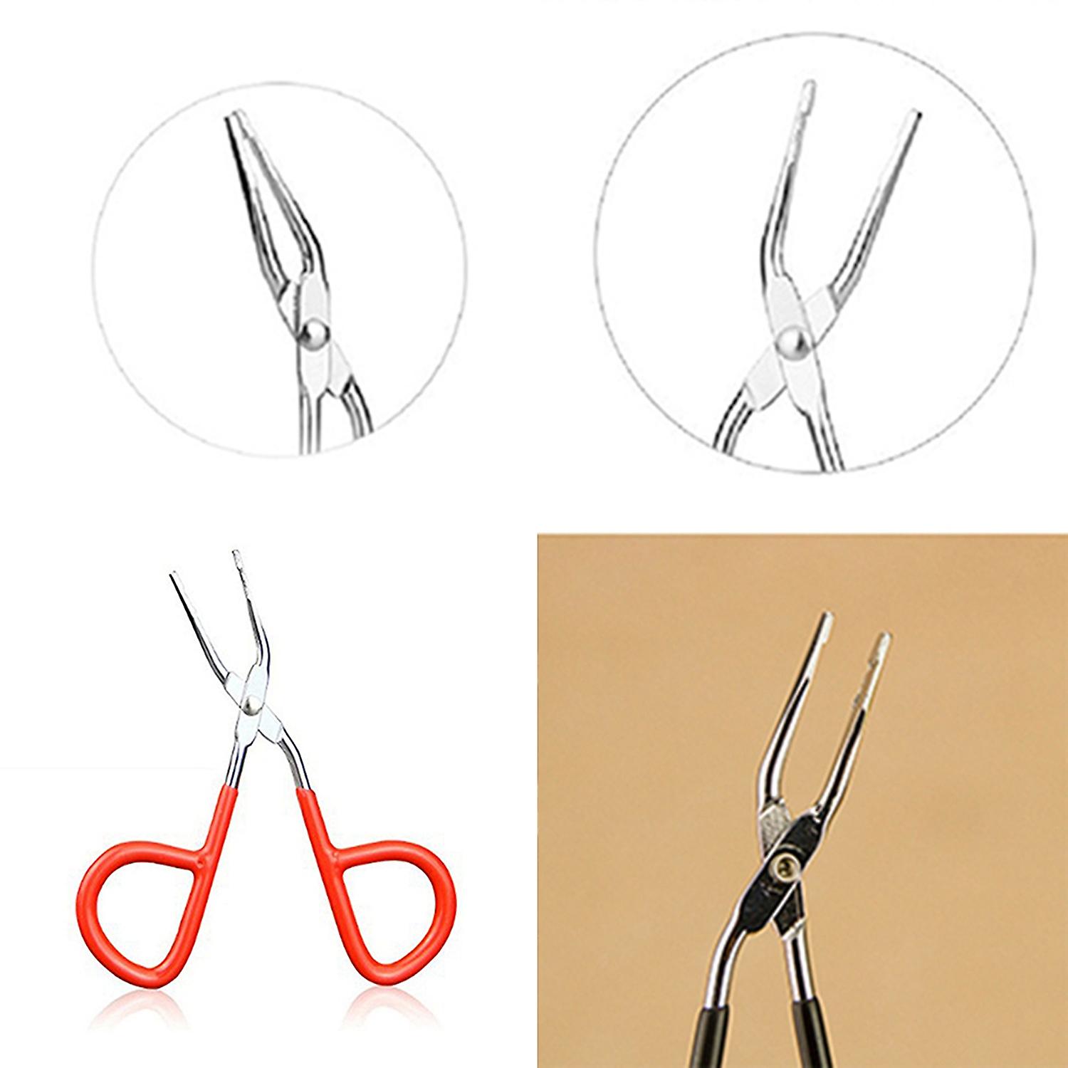 5 x Practical Flat Tip Eyebrow Tweezer Clamp Clipper Makeup Scissor ...