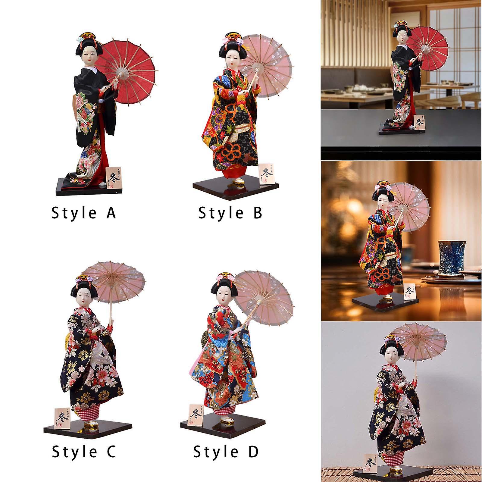 Ethnic Japanese Geisha Dolls Vintage Style Collectible Figurine Kimono ...