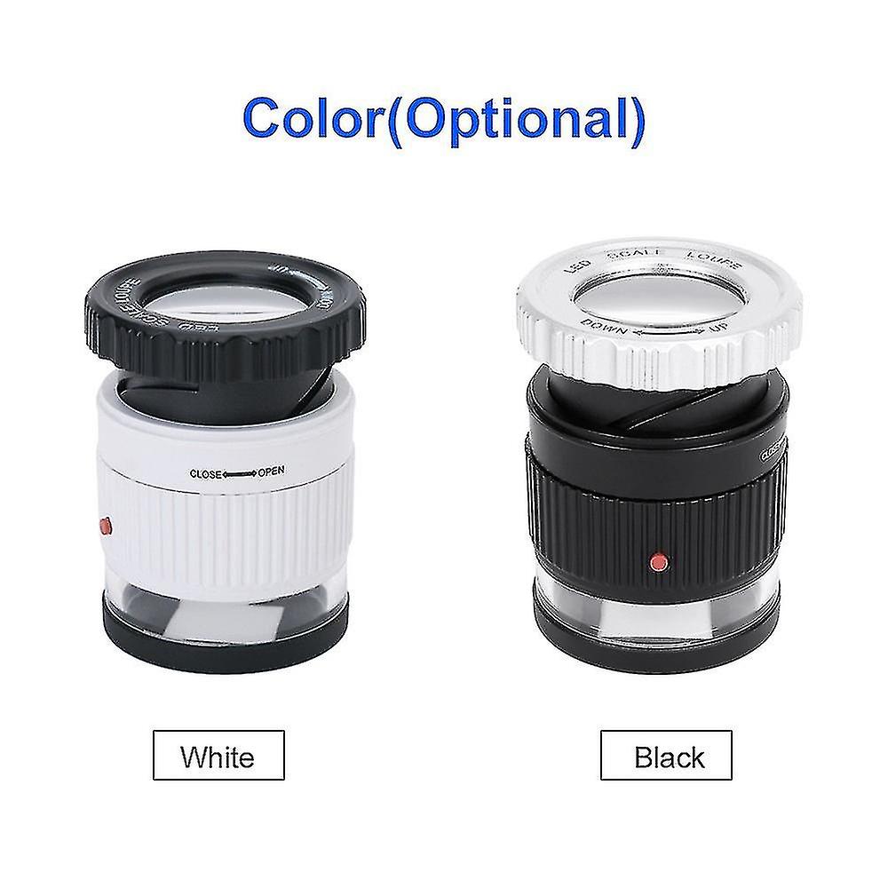 LED Scale Loupe 30X Adjustable Magnification Magnifier Metal Cylinder ...