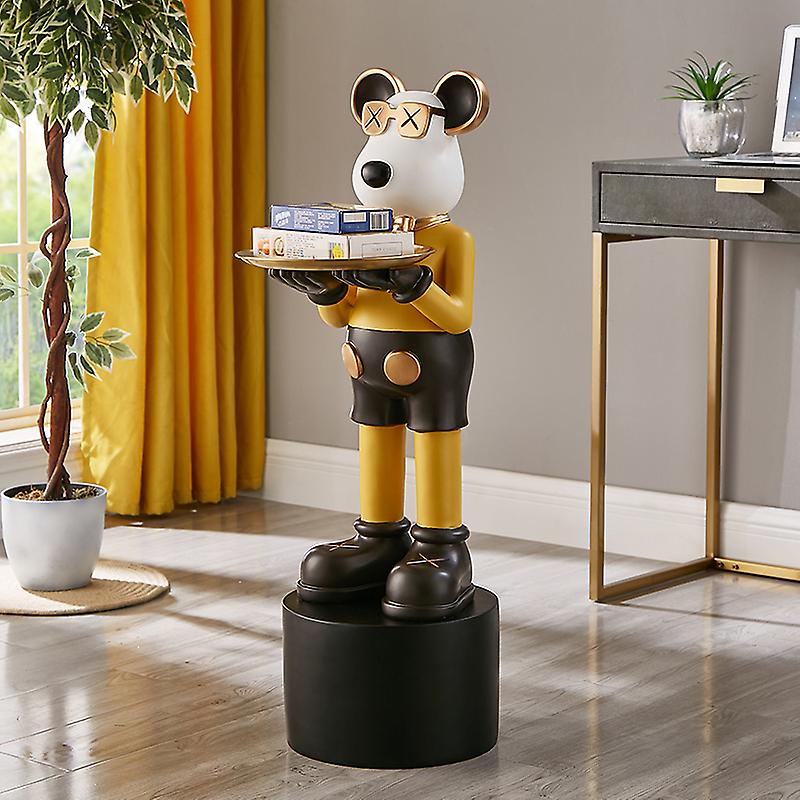 Modern Home Bear Statue Tray Rack Living Room Art Decoration Resin ...
