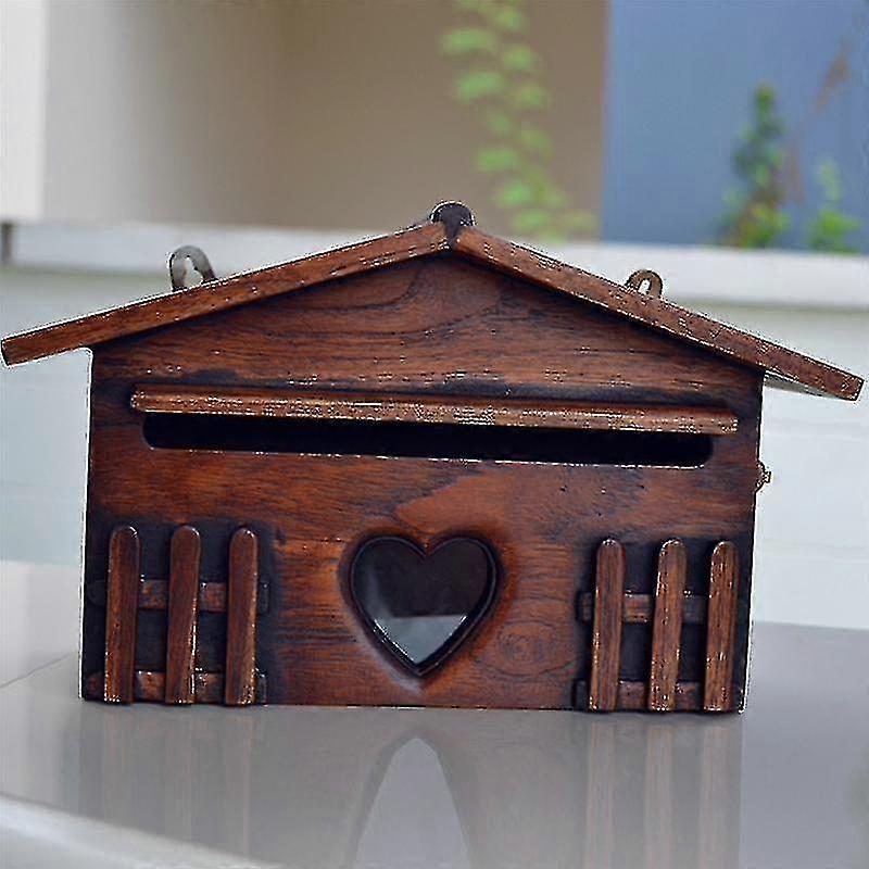 Mailboxes Creative Wooden Mailbox Outdoor Post Box Rainproof Wall ...