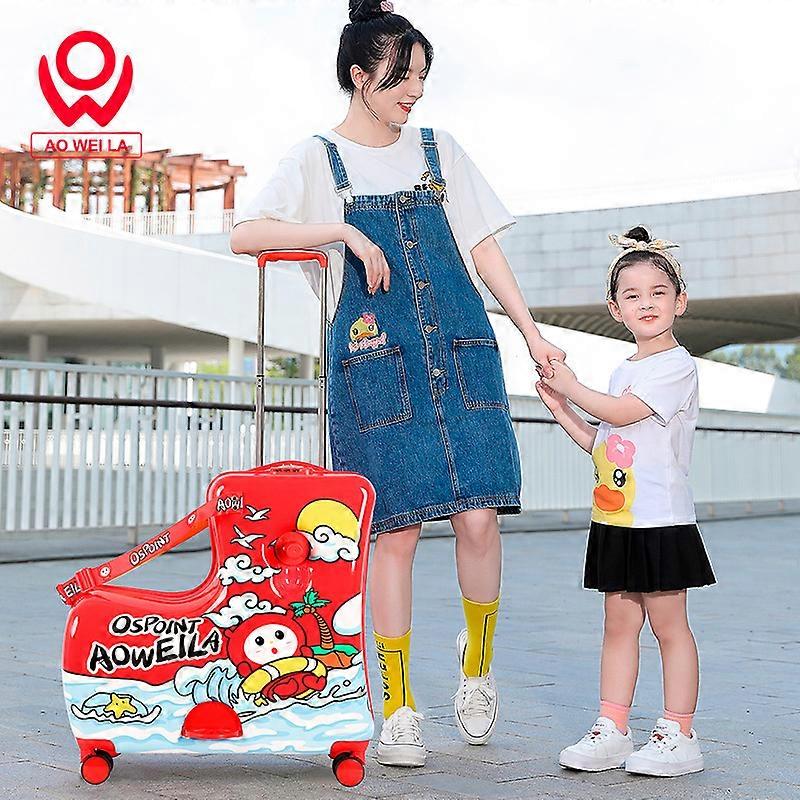 Resa Barn Bagage Tecknad Ridvagn Väska Barnens Ridning Resväska Kan ...