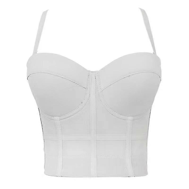 Sexy Black Transparent Bra Mesh Push Up Bralet Women's Tube Top Corset ...