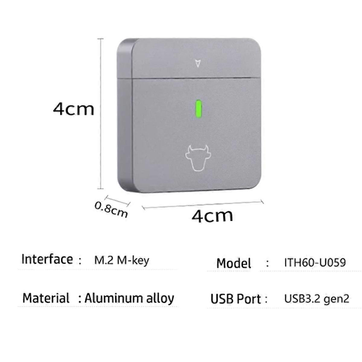 M.2 NVMe 2230 SSD Enclosure USB C Adapter 10Gbps USB3.2 Gen2 External ...