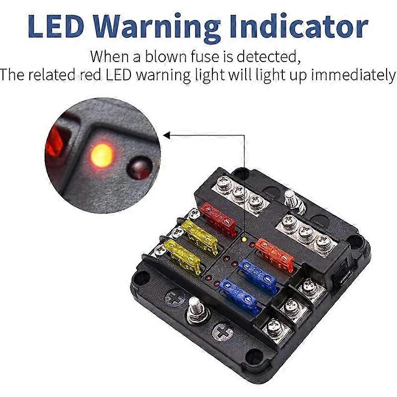12V 32V 6Way 12Way Blade Fuse Box Block FuseBox Holder Auto Marine Bus ...