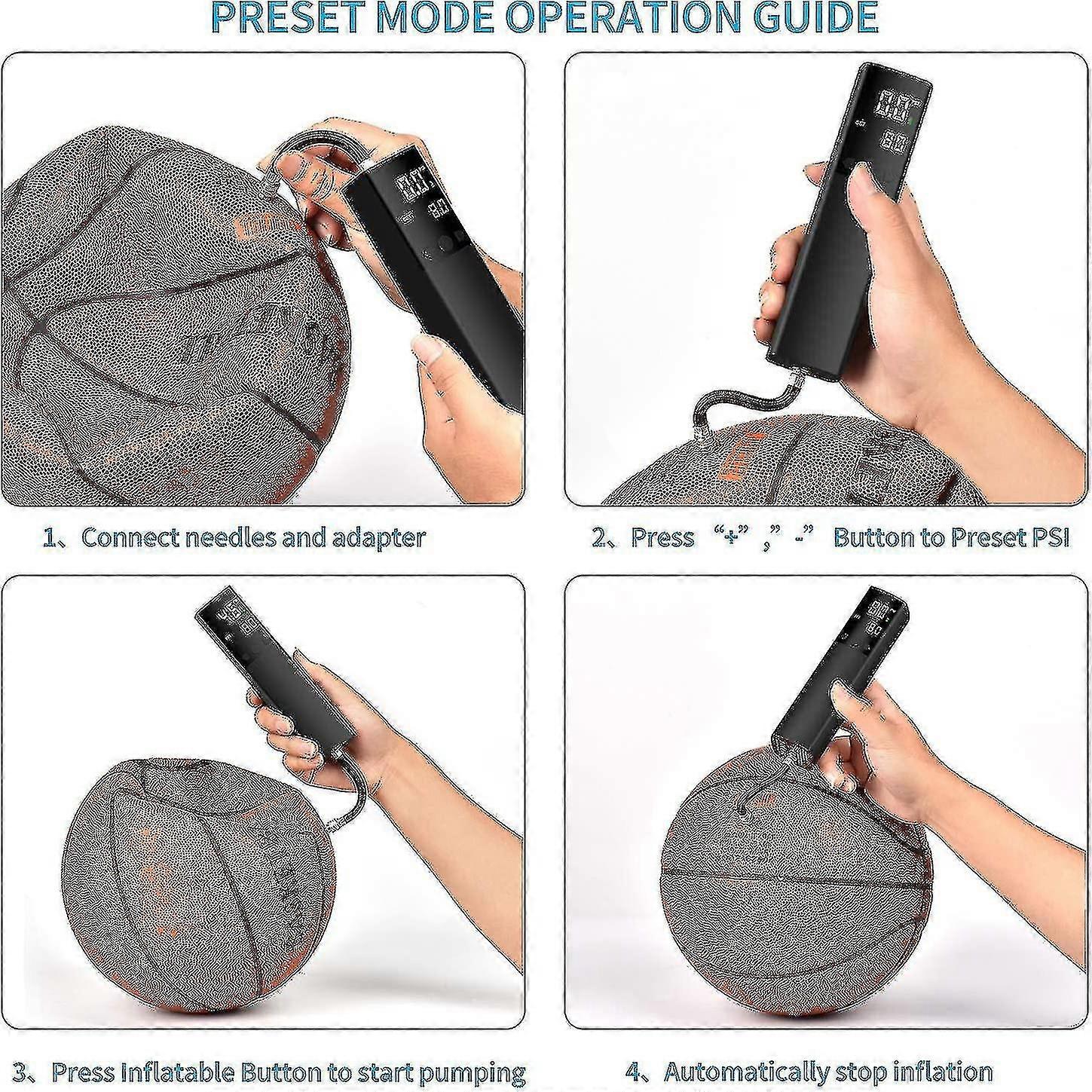 Electric Ball Pump,smart Air Pump Portable Fast Ball Inflation With ...